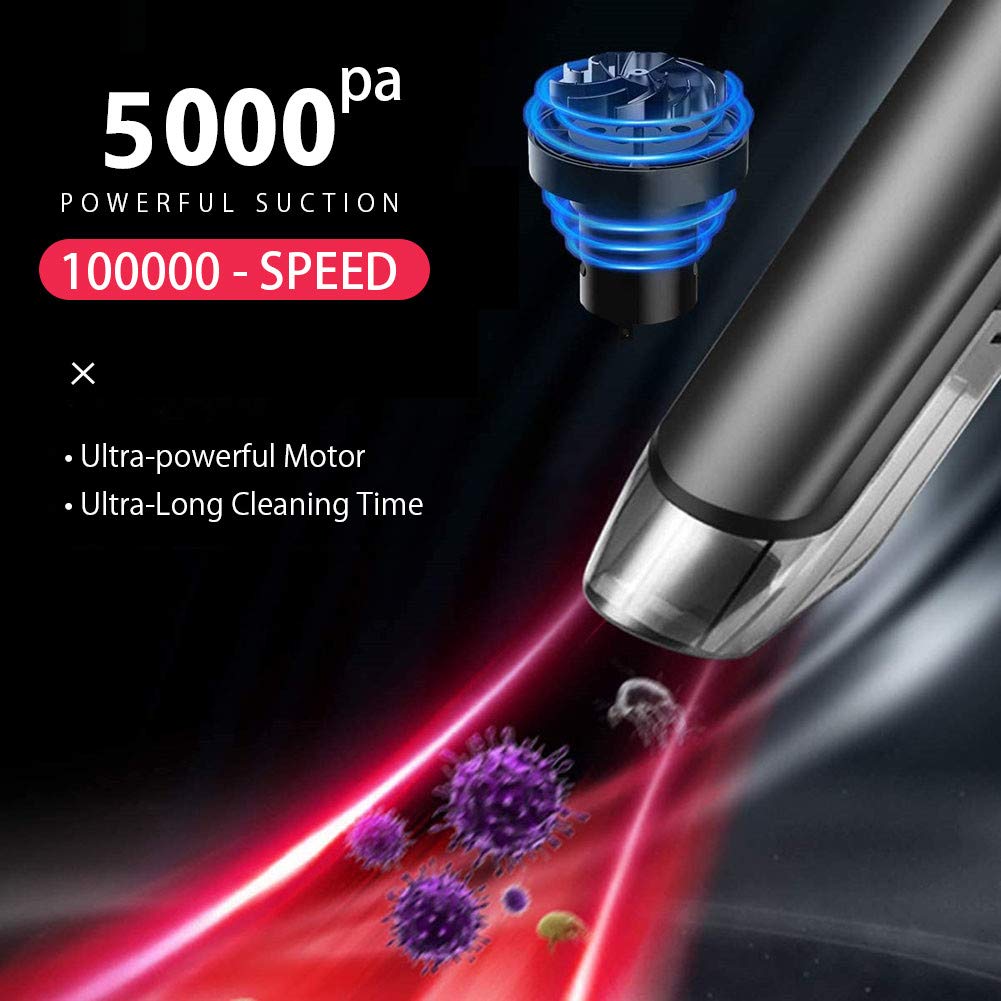 Rocomoco Handheld Vacuum Cordless 5KPa High Power, Two Suction Modes Mini Vacuum Cleaner, Ultra Lightweight Portable Vacuum Quick Charge for Home and Car Cleaning, Dry and Wet