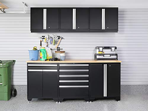 NewAge Products Pro Series Black 8 Piece Set, Garage Cabinets, 64109