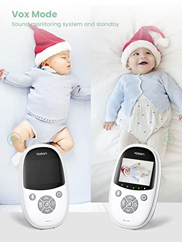YOTON Portable 2.4" Baby Monitor YB01 with Camera and Audio, Auto Night Vision, 2-Way Talk,Temperature Monitor and 8 Lullabies VOX Mode,for Pet,Plug & Play