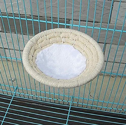 zmgmsmh Handmade Cotton Rope Bird Breeding Nest Bed for Budgie Parakeet Cockatiel Parakeet Conure Canary Finch Lovebird and Small Parrot Cage Hatching Nesting Box (Cotton Rope)