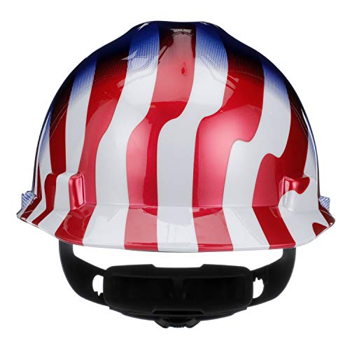 MSA 10052945 American Freedom Series V-Gard Slotted Protective Cap, American Stars & Stripes