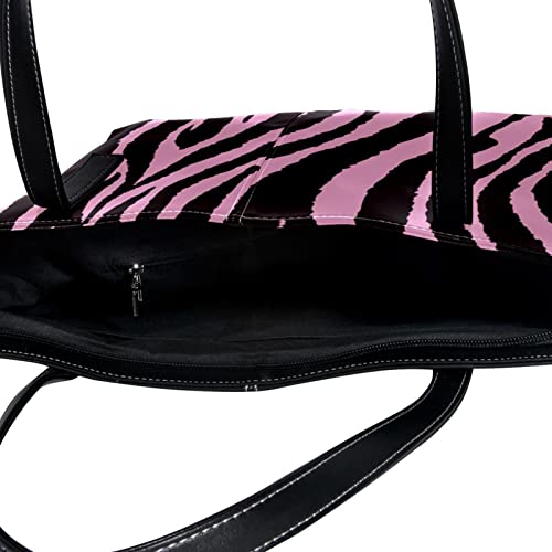 Women's Large Size Canvas Shoulder Bag Hobo Crossbody Handbag Casual Tote, zebra stripe pink