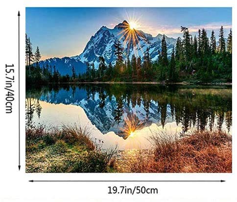 Paint by Numbers Kit for Adults Beginner Kids, Peaceful Mountain Lake Pattern Pre Pattern Acrylic on Canvas Painting DIY Paintwork Drawing Art - Home Wall Decor Birthday Choice -16x20 inches[No Frame]111