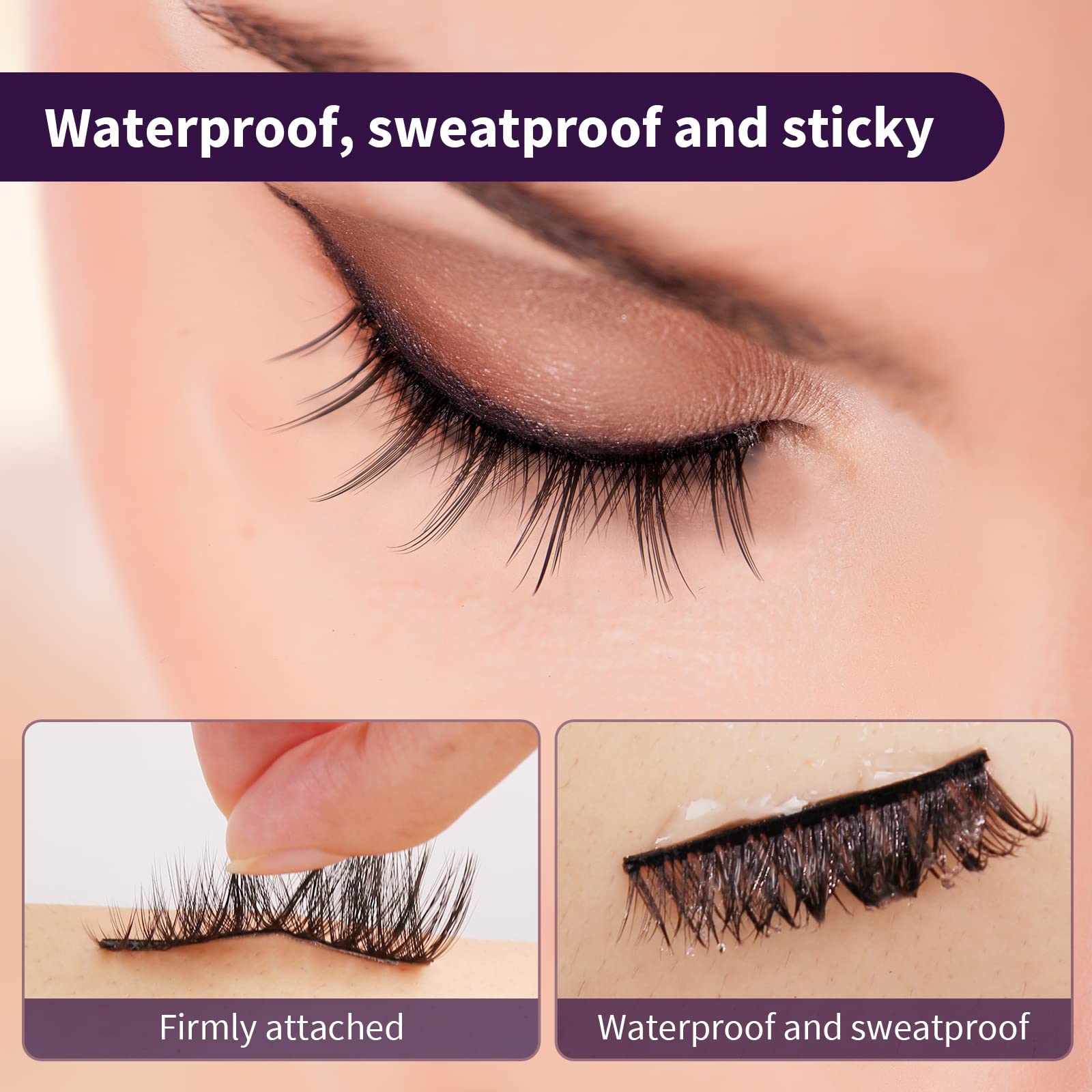 Waterproof Fake Eyelashes 3 Pairs