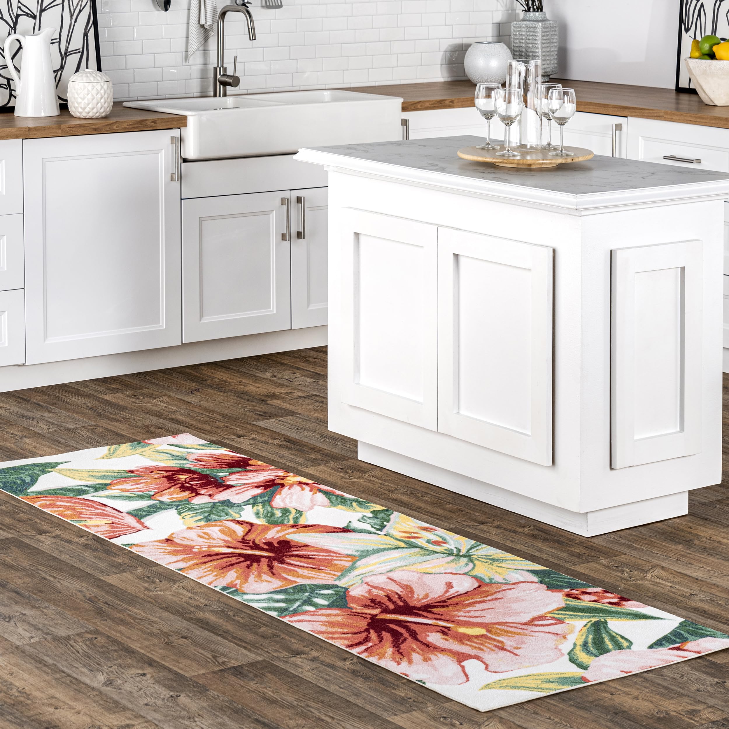 nuLOOM Contemporary Floral Sabrina Area Rug, 6x9, Multi