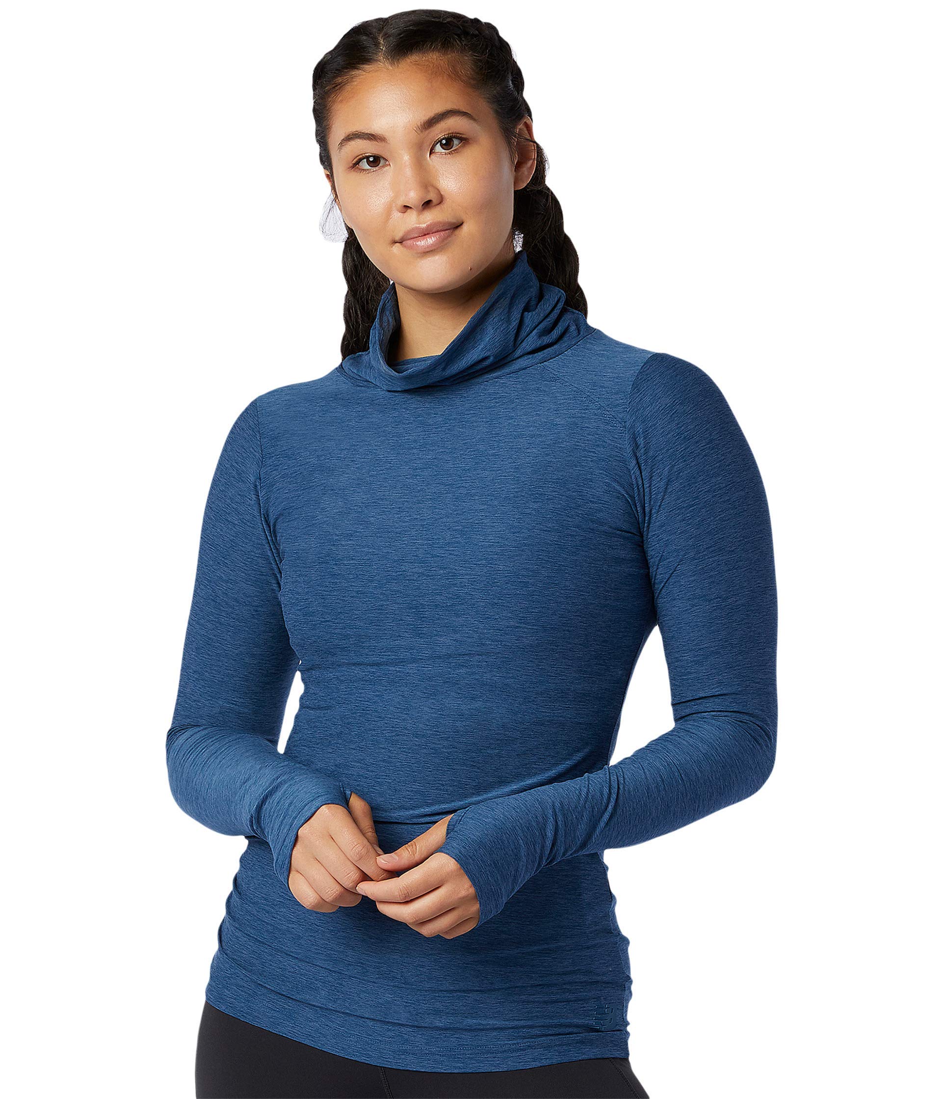 New Balance Women's Transform Cowl Tunic, Rogue Wave Heather, Medium