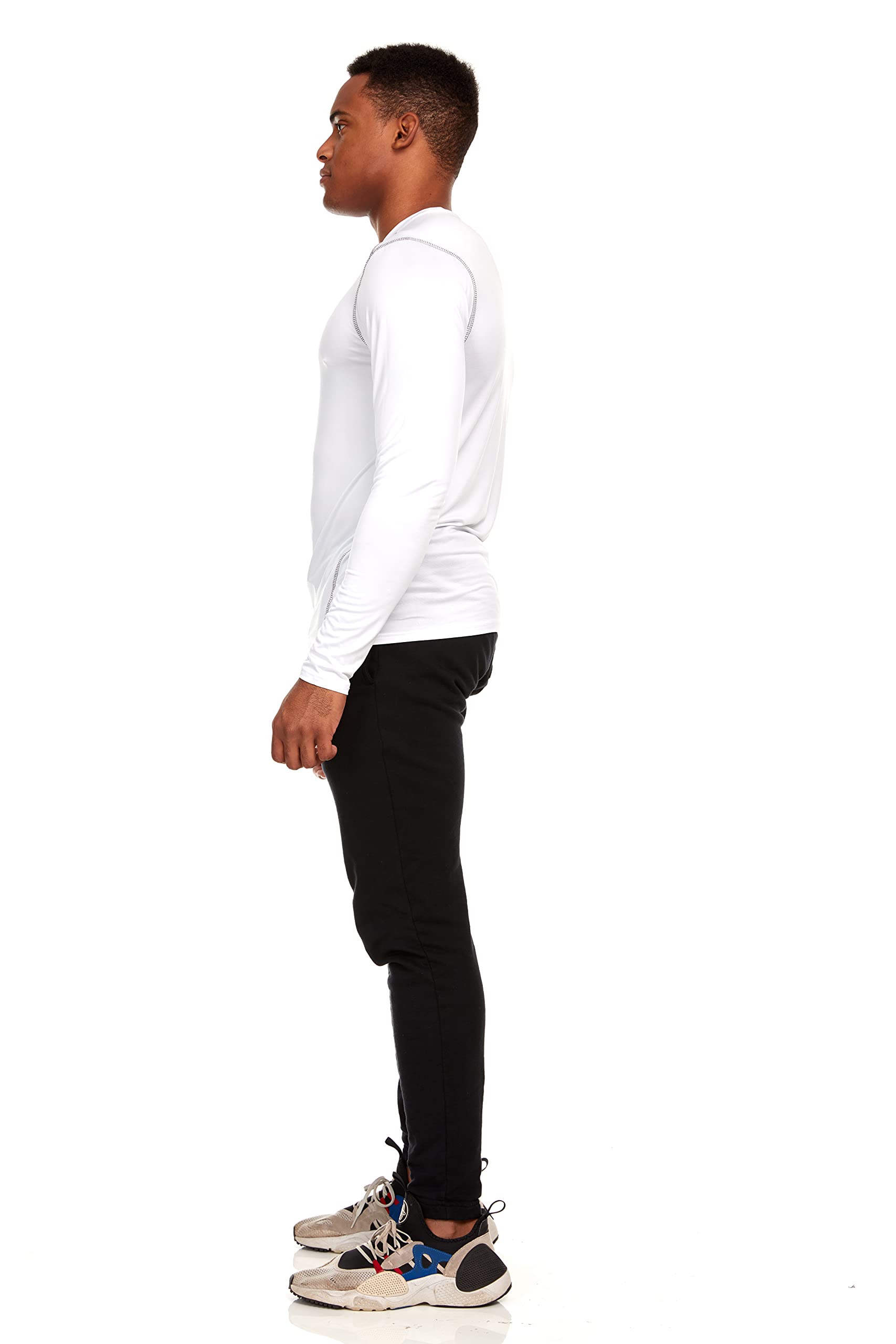 Russell Athletic Men's Fitted Long Sleeve Performance T-Shirt, White, Medium