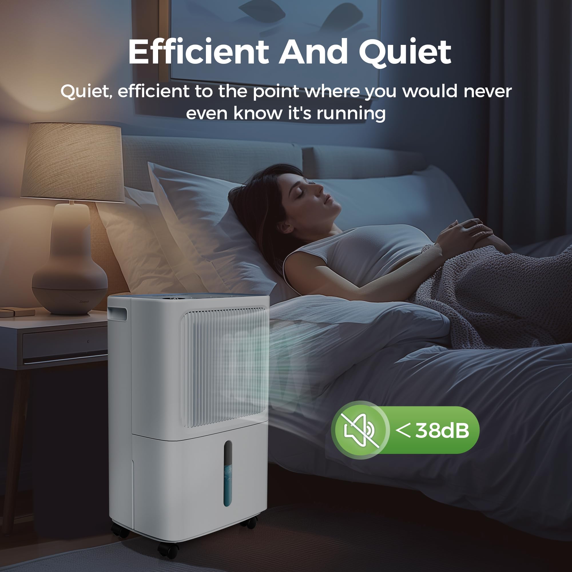 WATTSMART 2,500 Sq Ft Home Dehumidifier with Drain Hose, 55 OZ Water Tank, 24 Hr Timer, 50 Pints High Efficiency Compressor for Basements, Bedrooms, Bathrooms and Laundry Rooms