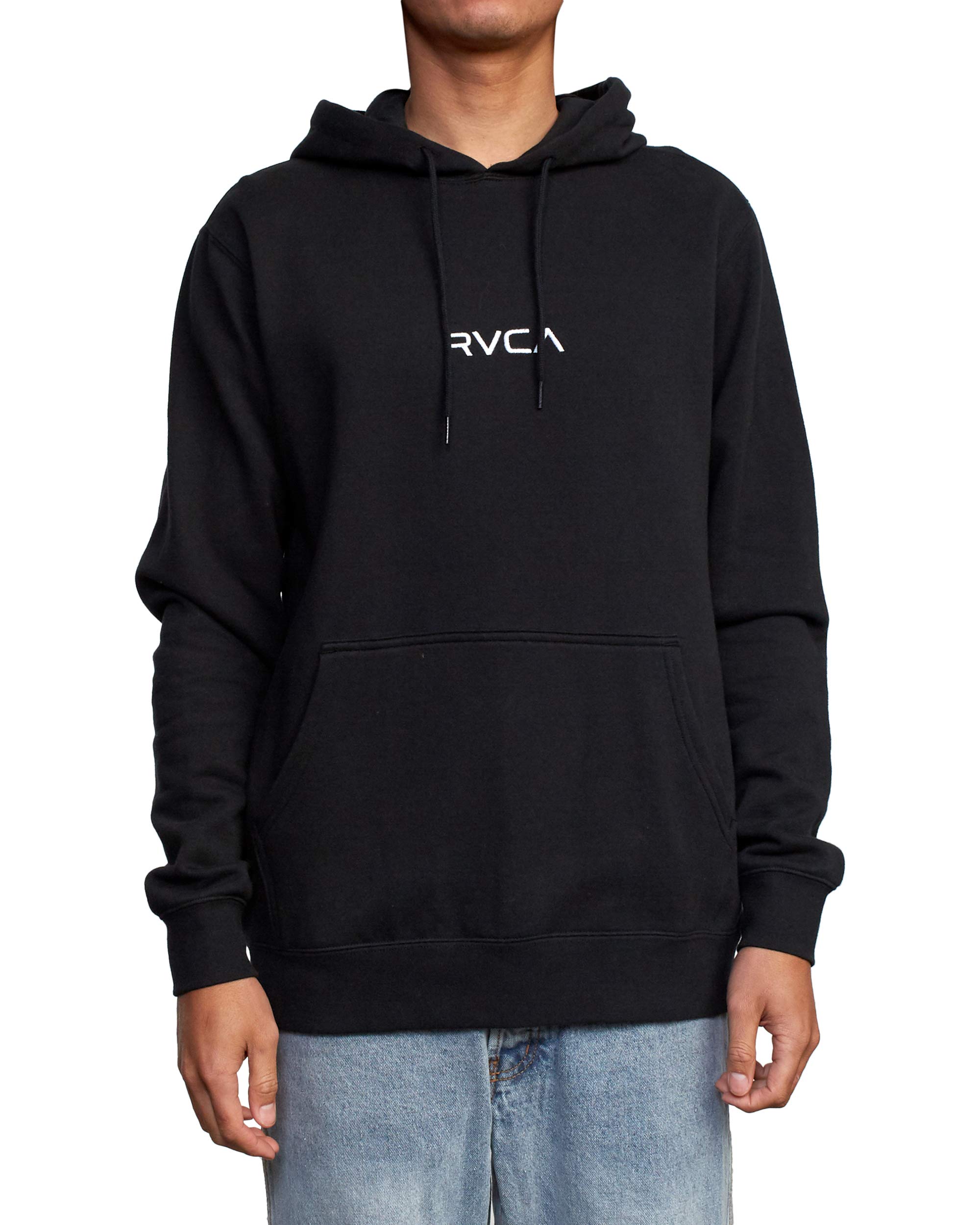 RVCA Men's Graphic Fleece Pullover Hoodie Sweatshirt, Center/Black, Large