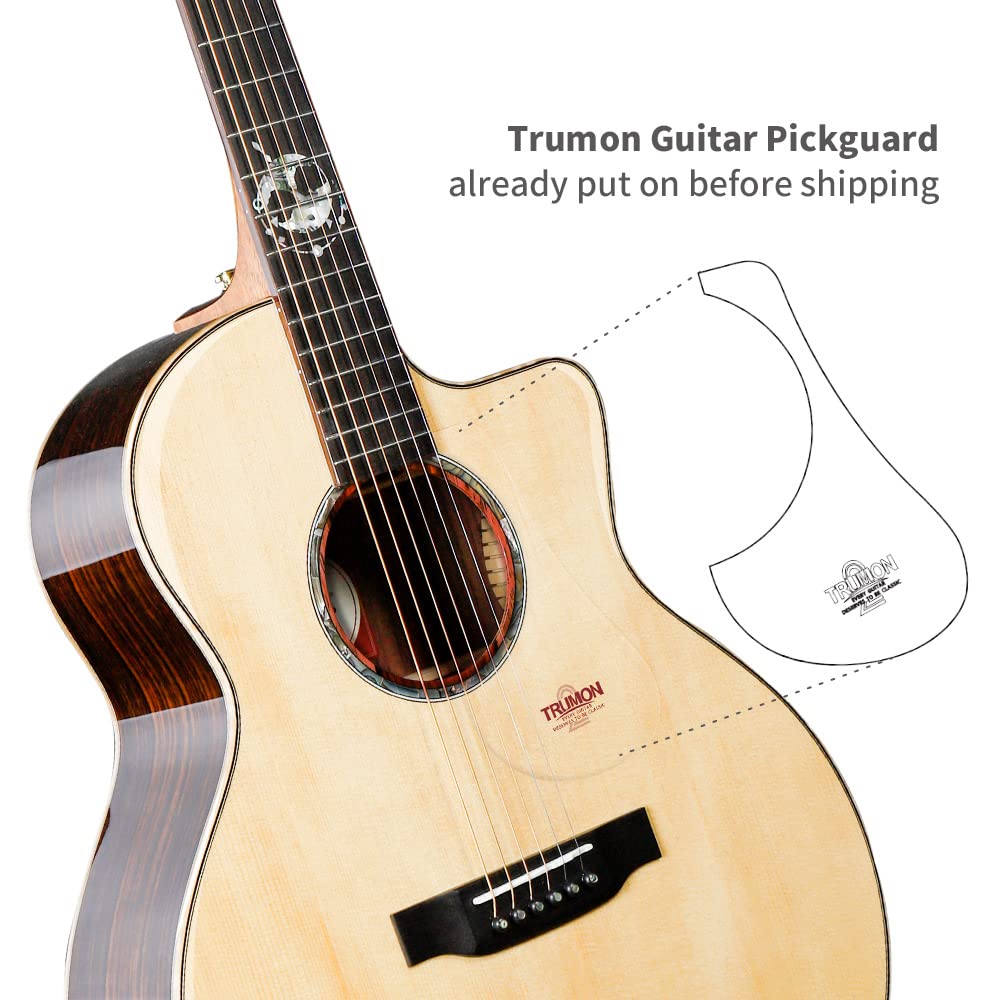 TRUMON Cutaway Acoustic Guitar Solid Top Dreadnought Adult Beginner Full Size 41" with Acustica Guitarra Starter Bundle Kit
