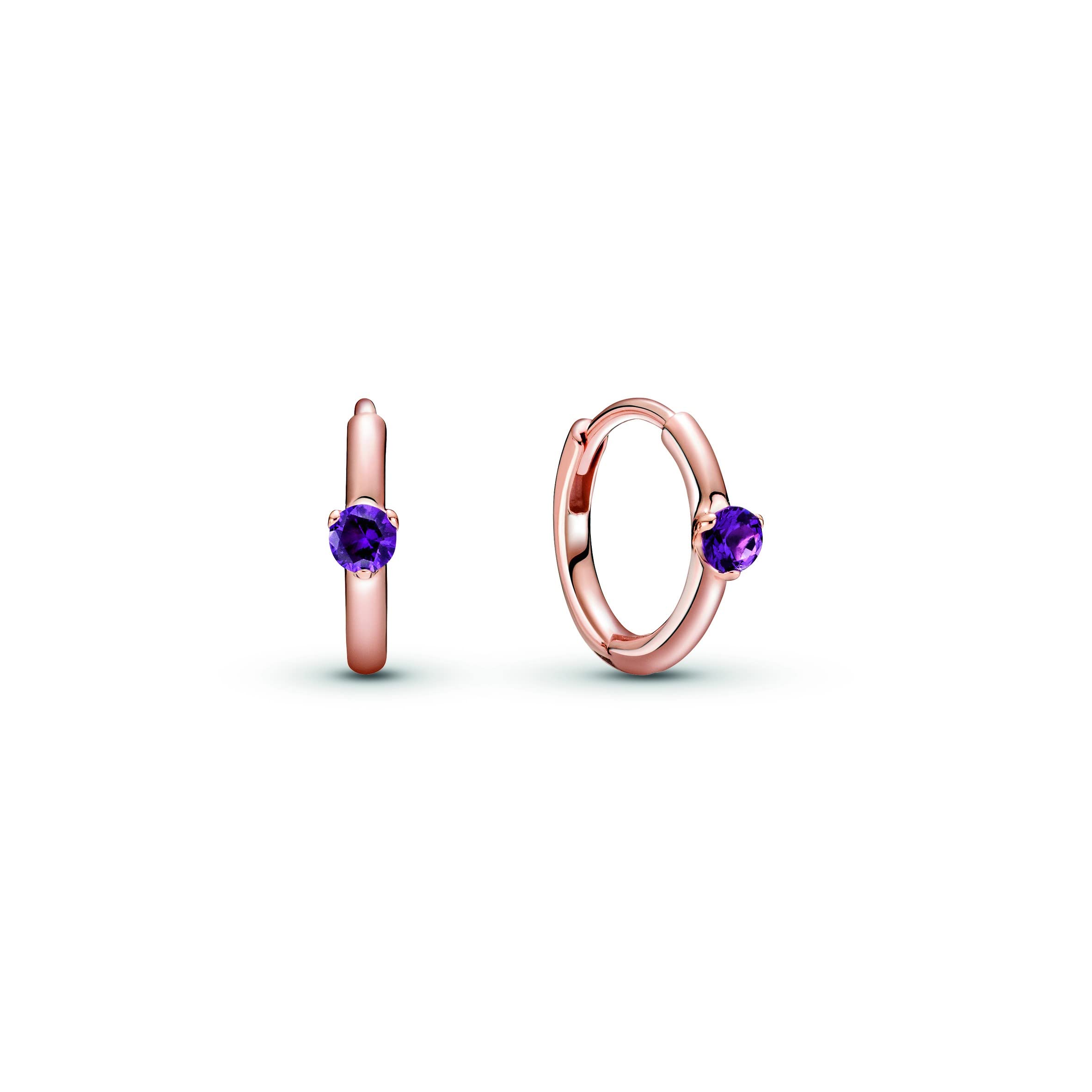Pandora Purple Solitaire Huggie Hoop Earring