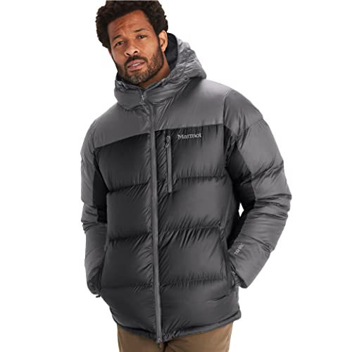 MARMOT Men’s Guides Hoody Jacket | Down-Insulated, Water-Resistant, Lightweight, Slate Grey/Cinder, Large