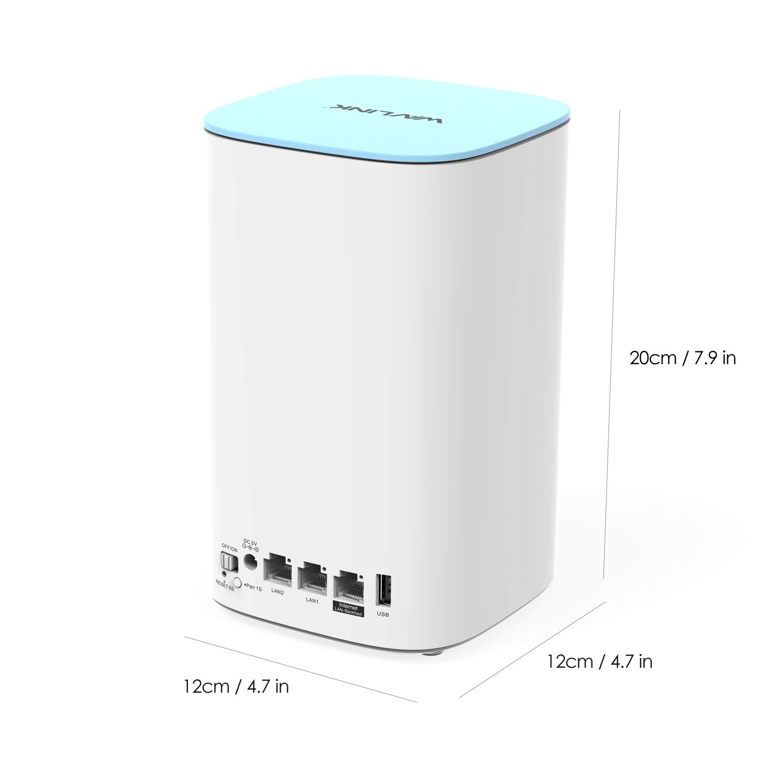 WAVLINK Mesh WiFi System, Tri-Band Mesh WiFi Router Up to 7,500 sq.ft Coverage, Speed up to 3Gbps, Replaces WiFi Router and Extender, 9 Gigabit Ports