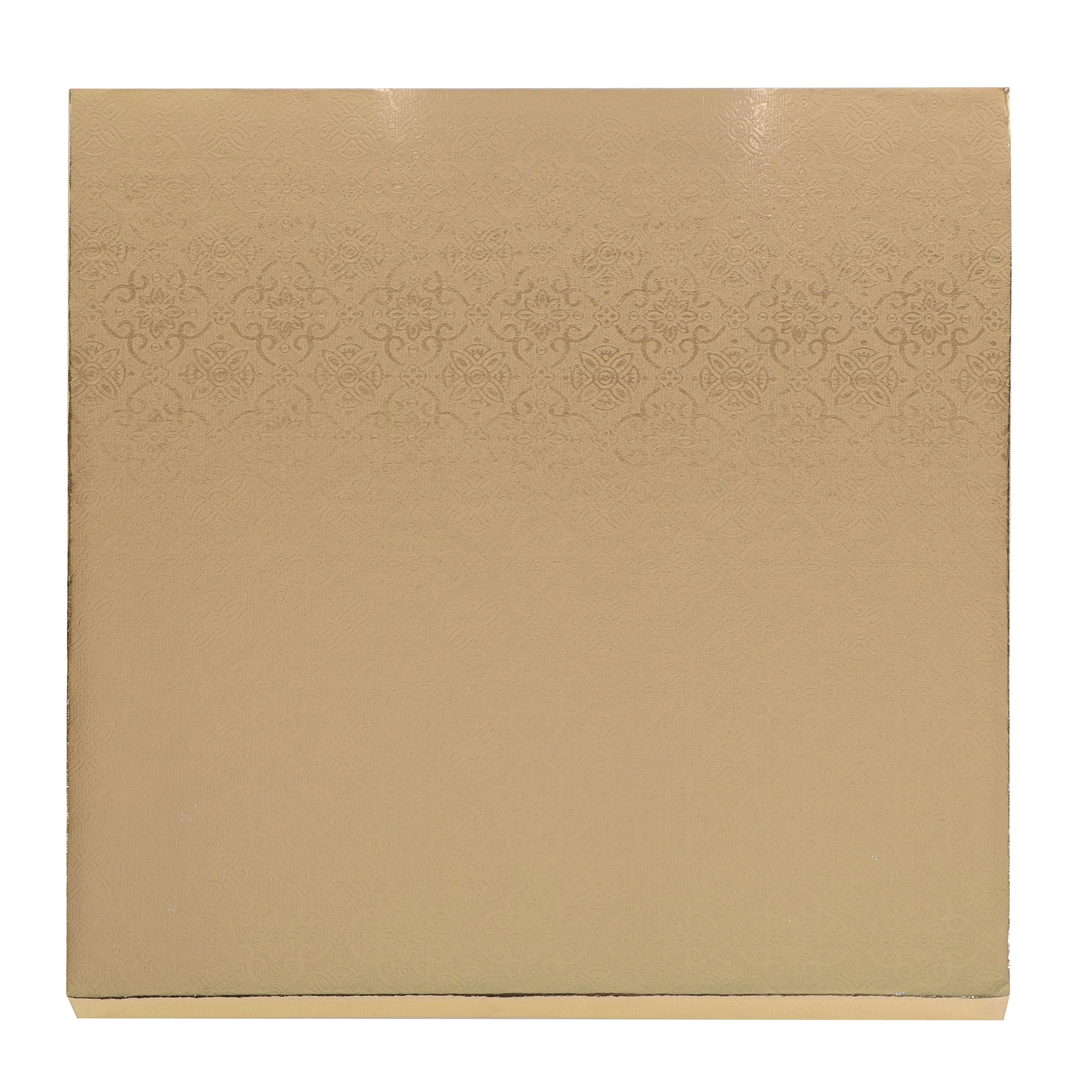 Spec101 Cake Board 10 Inch 6pk Gold Cake Drum Floral Bulk Cake Drums Special Occasion Square Wrapped Edged Cake Base