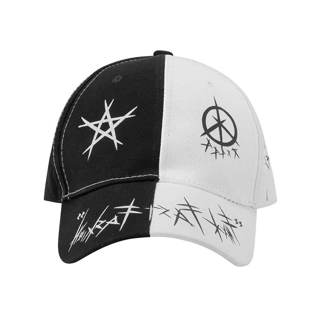 Slvoefi Unisex Graffiti Baseball Cap,Dad Hats,Hip Hop Style Trucker Hat,Black White Fashion Hat for Men's Women Adjustable Baseball Caps (Black and White)