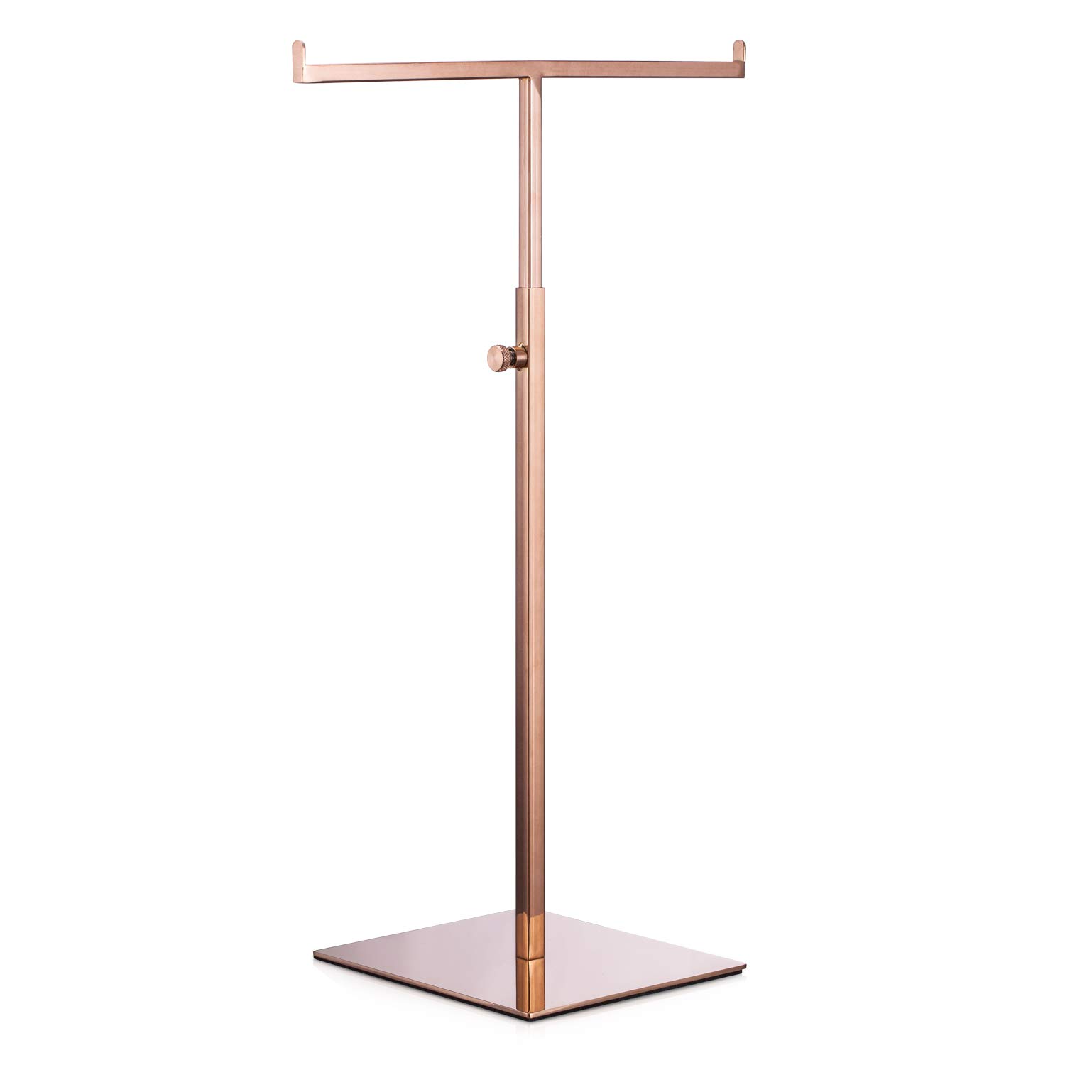Polmart Countertop Jewelry/Scarf/Handbag T-Bar Display Stand with Adjustable Height - Rose Gold (2 - Pack)