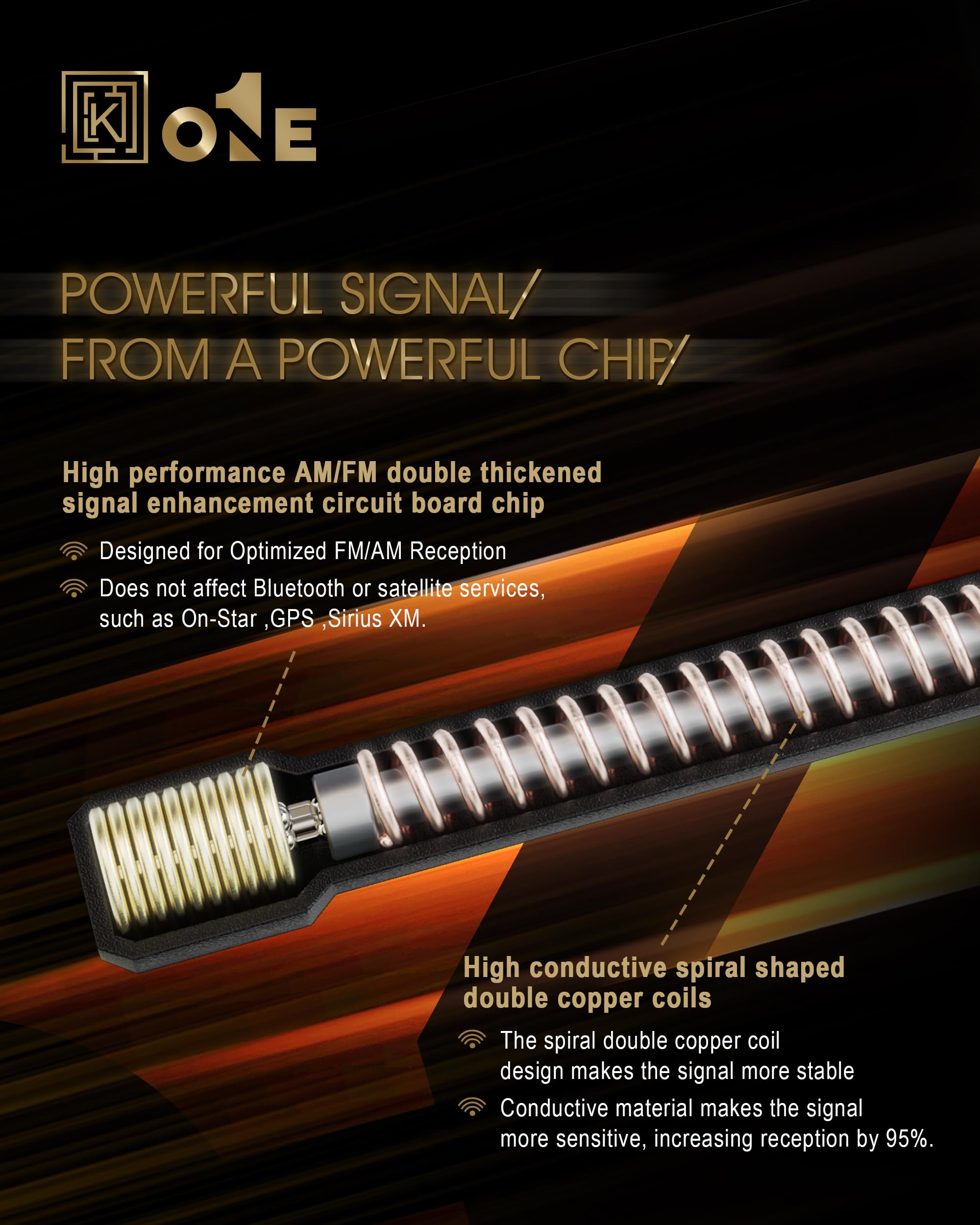 πππ KEYO1E Carbon Fiber Antenna Compatible with Select Model CCL17-09-AN19-BBB-PS | 7.9 Inches Superior Flexible Rubber | Designed for Optimized FM/AM Signal