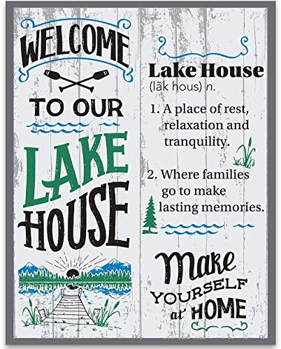 Welcome To Our Lake House Definition - Great Lake House Decor, Lake Life Art Print, Lake Decorations for Summer Home, Cabin Decoration Gift, 11x14 Unframed Typography Wood Style Art Print Poster