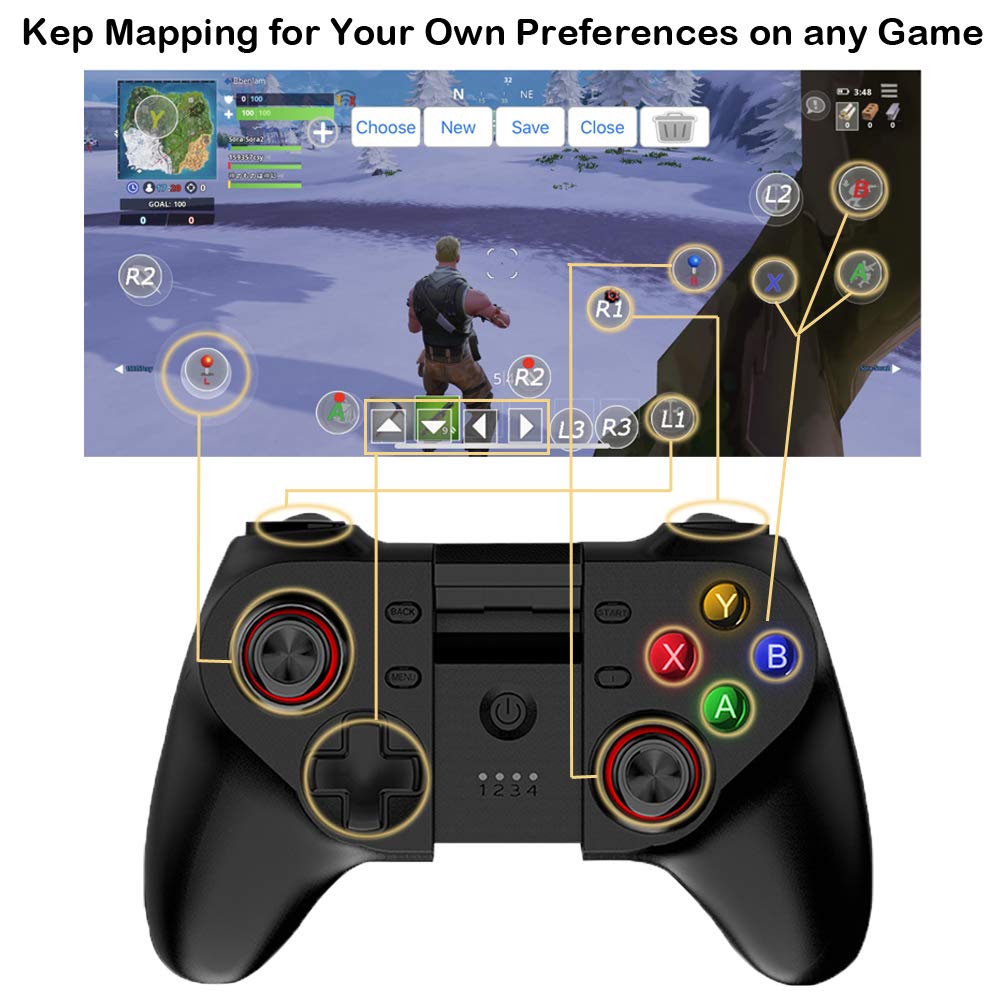 Mobile Game Controller, Megadream Wireless Key Mapping Gamepad Joystick Perfect for PUBG & COD, for Android Samsung Galaxy HTC Other Phone & Tablet - Do Not for iOS