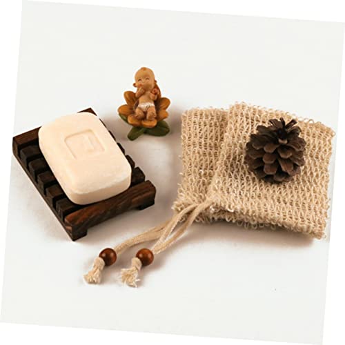 PARREN Soap Dish 1 Set Wood Soap Rack Exfoliating Bag Soap Holder Bubble Foam Net Towel Sets Bath Accessories Set Bath Tray Soap Bag Bubble Making Net Soap Dish Protective Bag Soap Box Travel Mesh/Pic