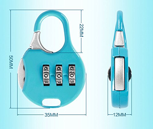 ZPLIUST 3 Digit Combinations Padlock The Safe Cipher Lock Resettable Code Lock, Color Locks (8 Pack)