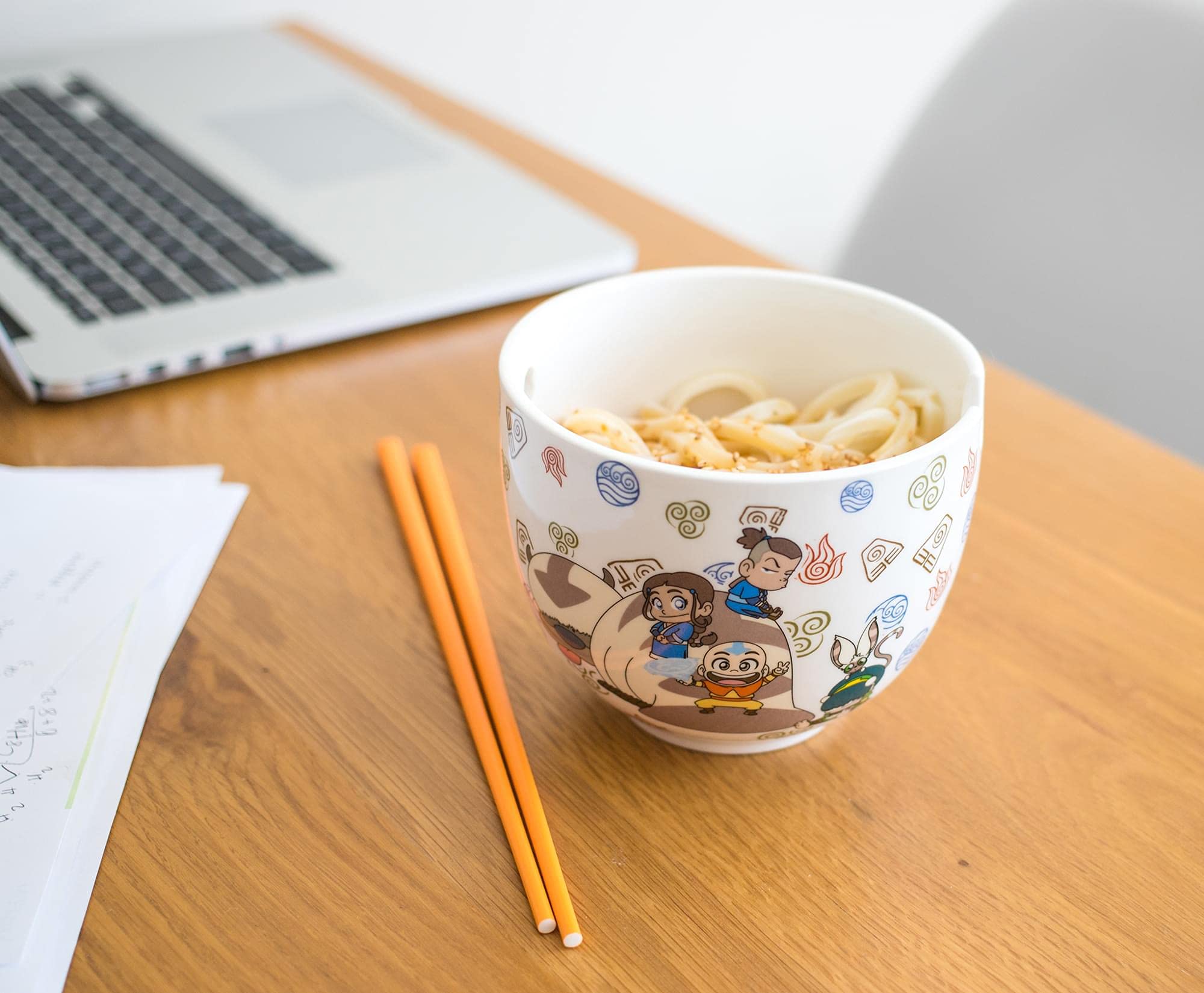 Surreal Entertainment Avatar: The Last Airbender Japanese Dinner Set | 18-Ounce Ramen Bowl, Chopsticks