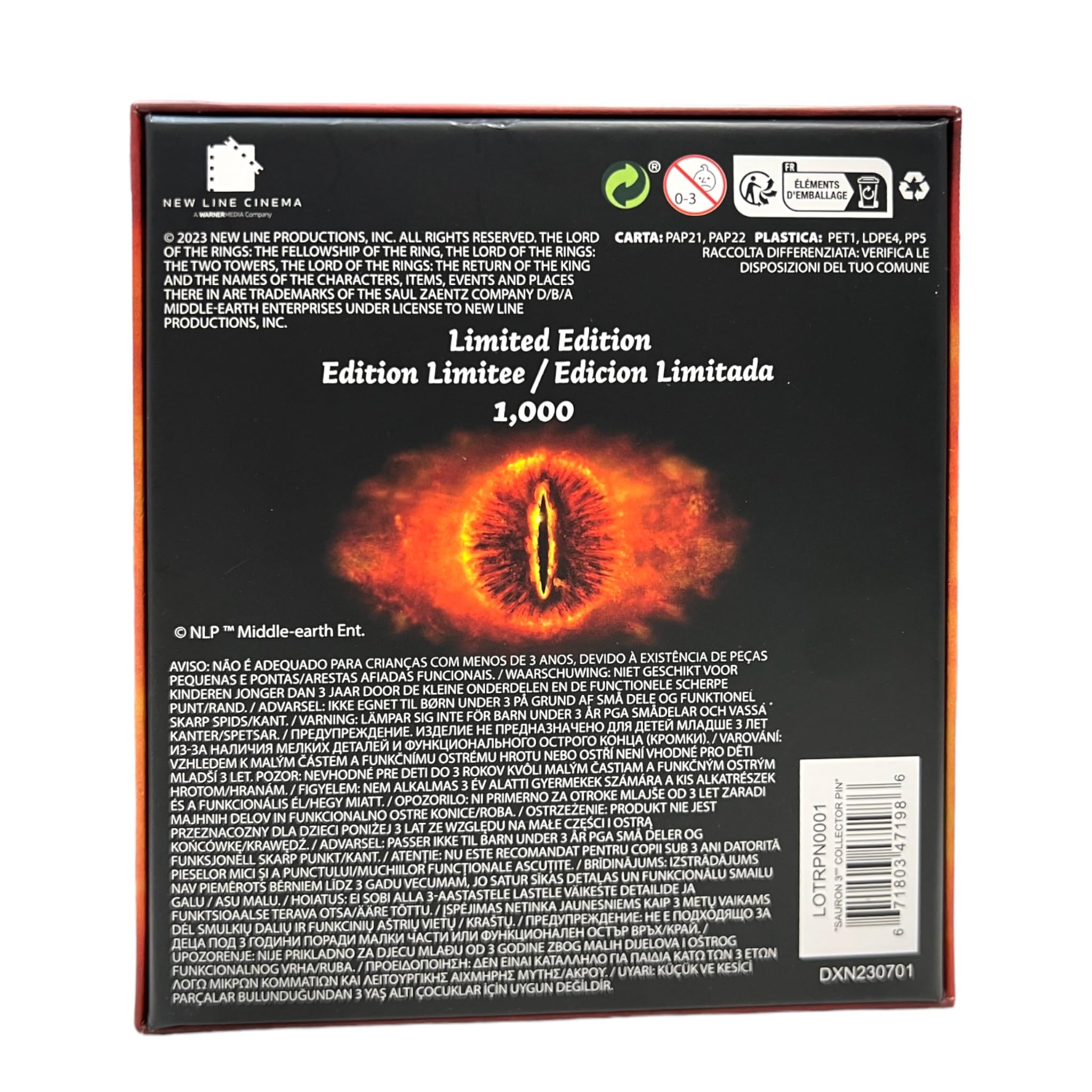 Loungefly GT Exclusive Lord of the Rings Sauron 3" Limited Edition Collector's Box Pin