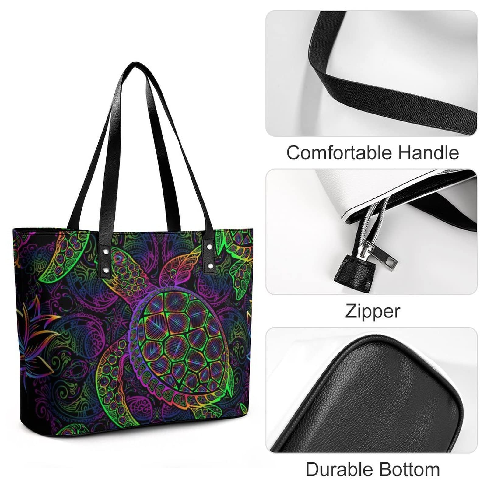 Womens Handbag Sea Turtle Leather Tote Bag Top Handle Satchel Bags For Lady