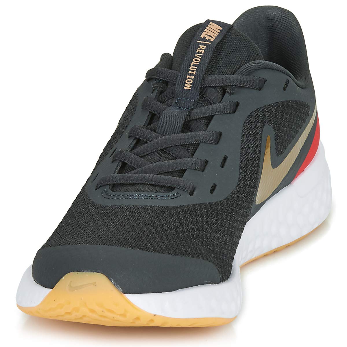 Nike Unisex-Kid's Revolution 5 Grade School Running Shoe, Black/White-Anthracite, 7Y Regular US Big Kid