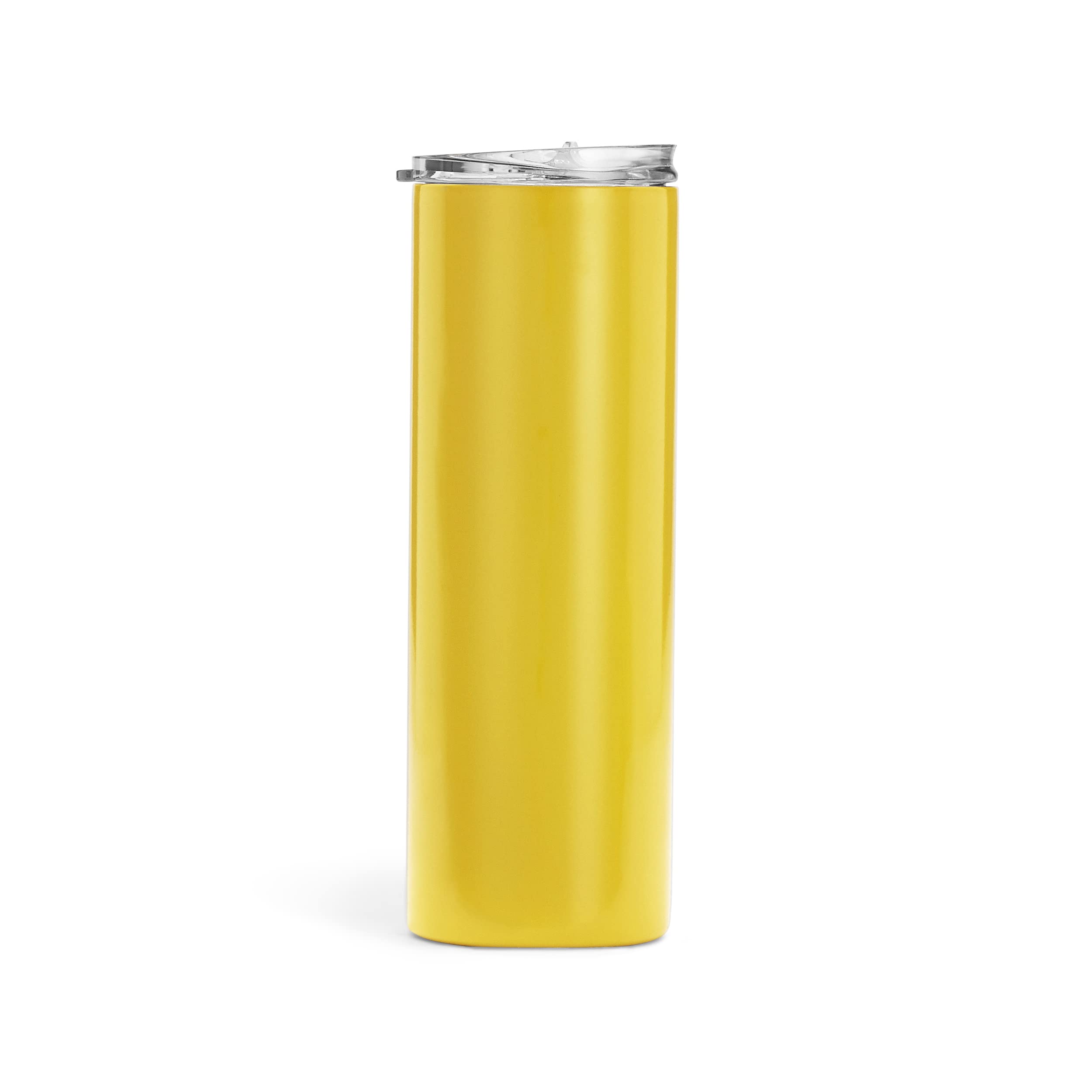 makerflo 20oz Powder Coated Tumbler Craft-Ready Insulated Stainless Steel for DIY Gifts & Personalization (Laser Engravable)-(Yellow, 1 pack)