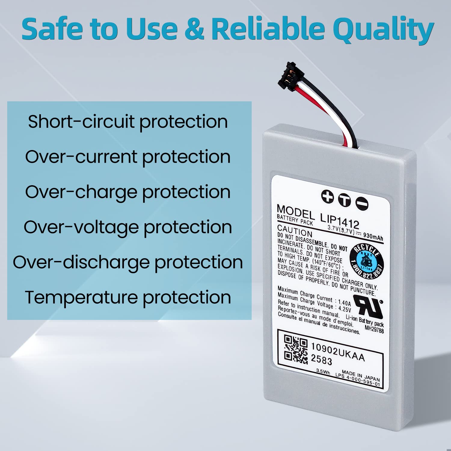 OSTENT 3.7V 930mAh Rechargeable Battery Pack Replacement for Sony PSP GO PSP-N1000/N1001/N1002/N1003/N1004