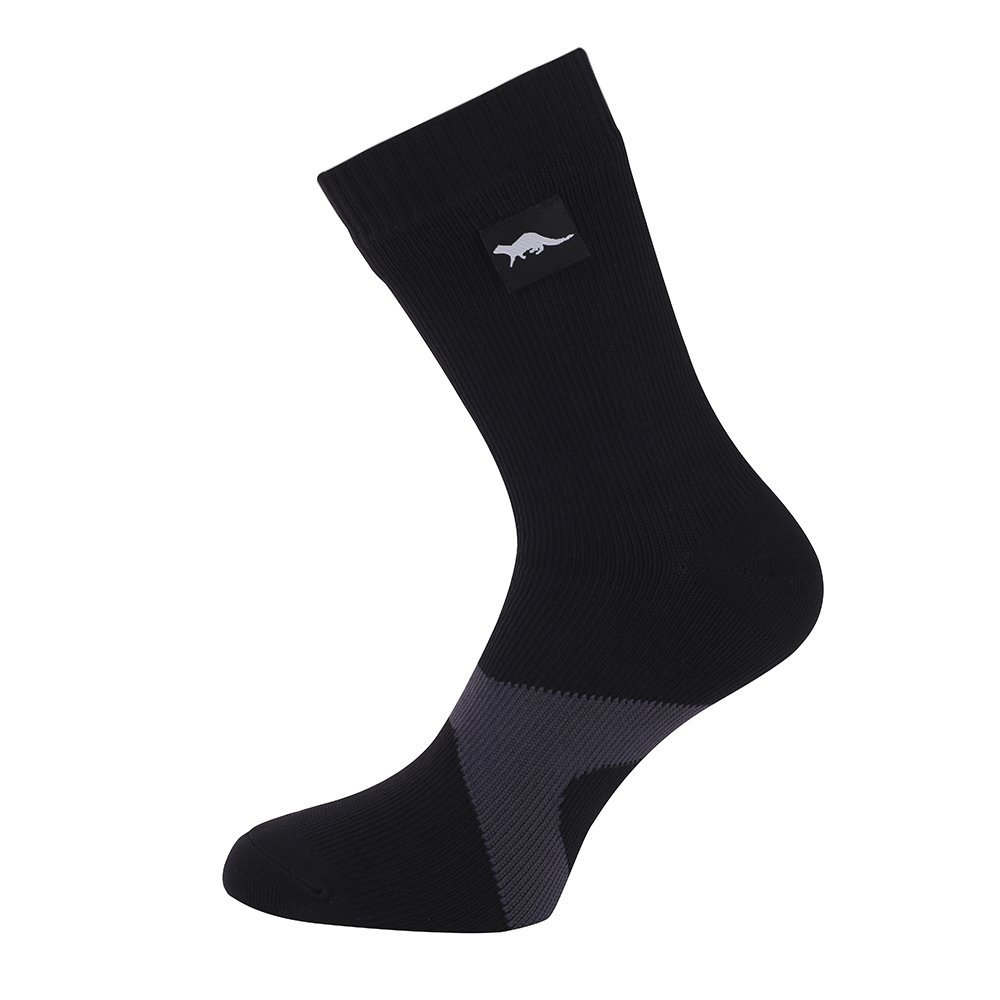 OTTER Waterproof socks for Men and Women, 100% waterproof, breathable, windproof socks. Calf Length. (Grey Black stripe. Medium)