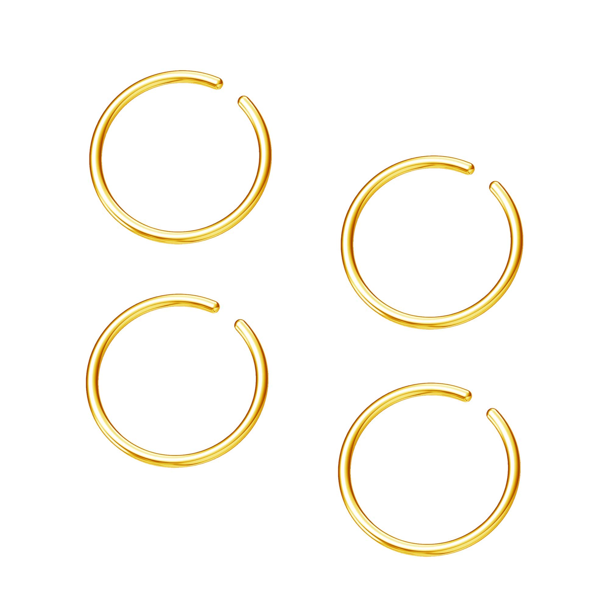 NZDLM Hoop Cartilage Earring Fake Earrings Nose Rings Septum Nose Ring Stainless Steel for Women Men Gold