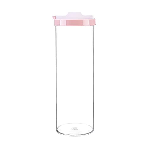 TOPUNY Kitchen storage box, storage jar, sealed storage pasta, kitchen hanging noodle storage box, round pasta storage bucket pink