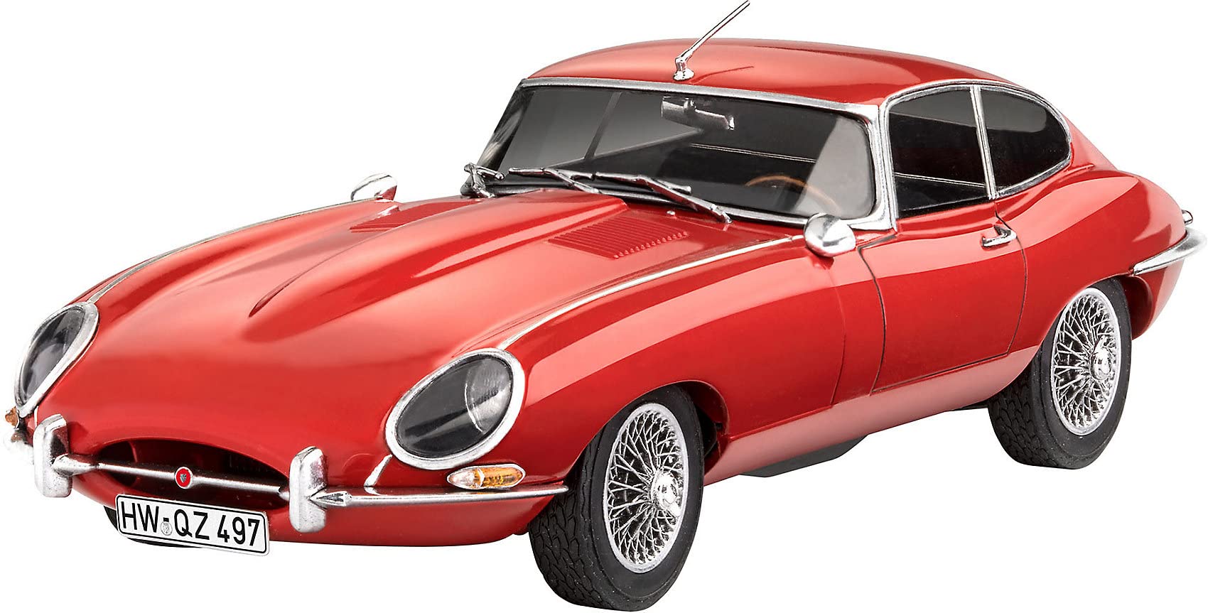 Revell 07668 Jaguar E-Type (Coupé) 1:24 Scale Unbuilt/Unpainted Plastic Model Kit, Red