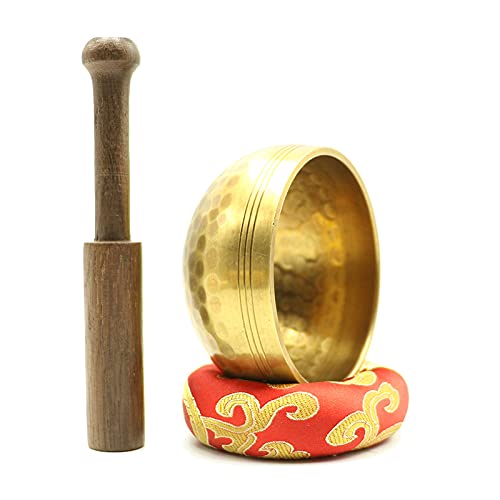 Tibetan Singing Bowls Set,Meditation Sound Bowl for Yoga,Mindfulness,Healing,Stress Relief,Handcrafted in Nepal(3.1Inch)