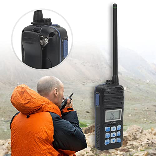 VHF Transceiver, IP67 Waterproof Floating 5W AC100‑240V Marine Walkie Talkie for Port Logistics (US Plug)