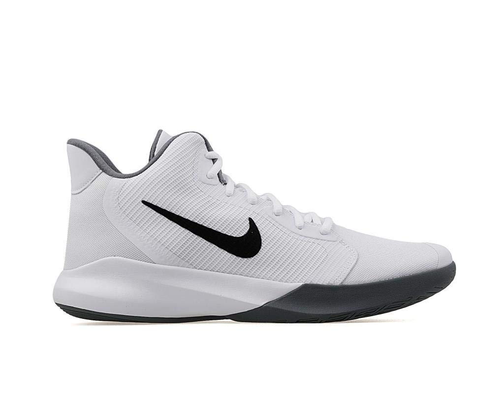 Nike Unisex-Adult Precision III Basketball Shoe, White/Black, 3.5 Regular US