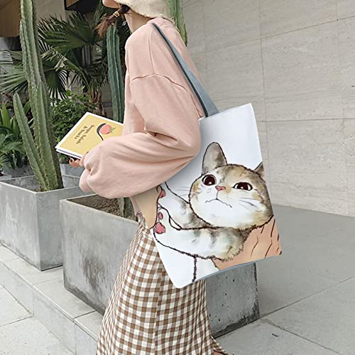 Tote Bag Kitty Print Large Capacity Young Style Women Shoulder Bag for Travel Single Shoulder Bag