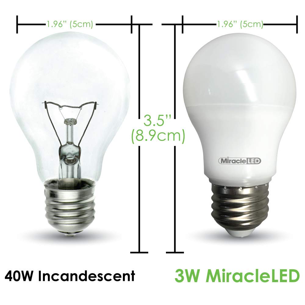 MiracleLED 604724 3-watt Refrigerator and Freezer Light, Long Life Energy Saver Bulb, Cool White, 2-Pack, Replacing Old, Hot 40W Incandescent