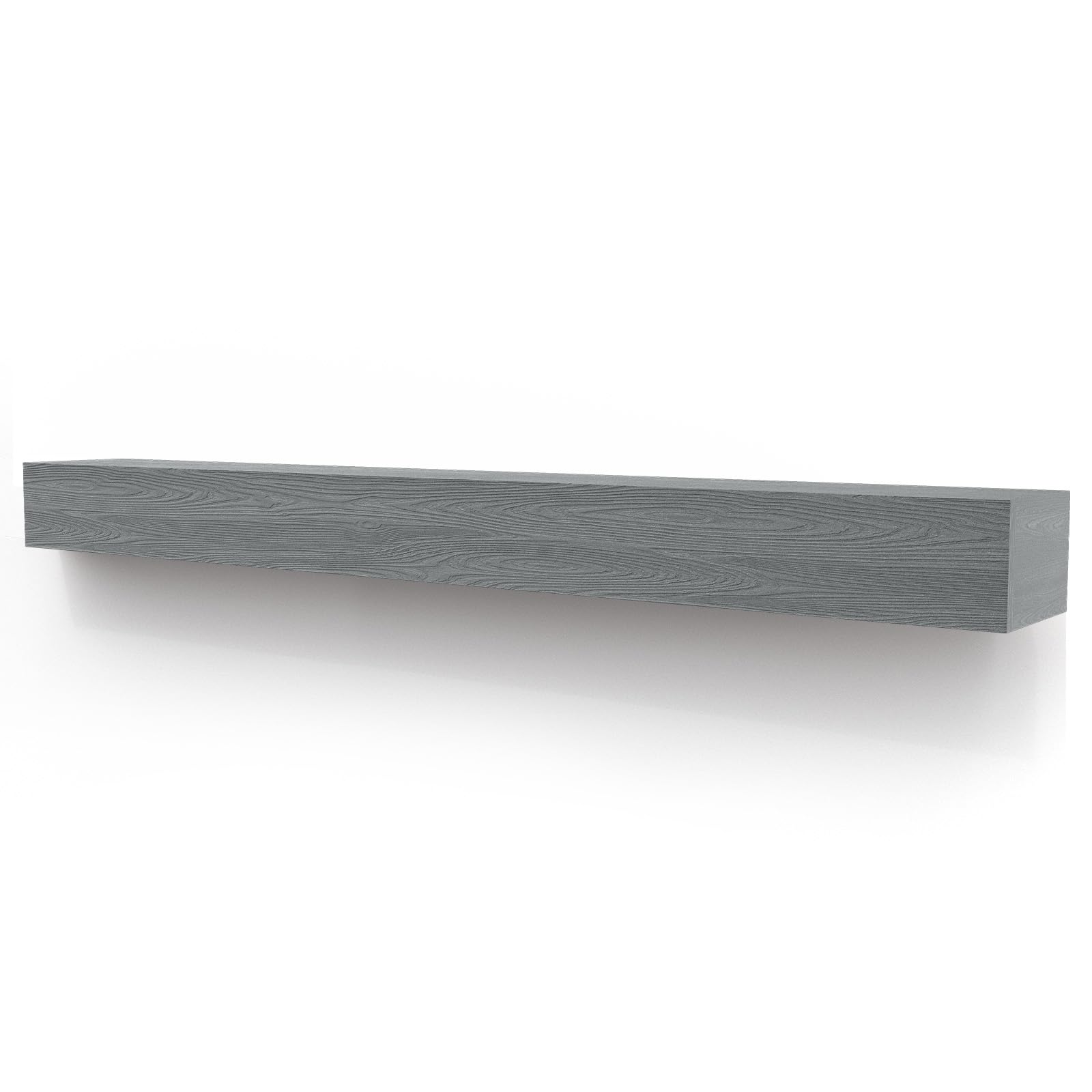 THLYNSAM Fireplace Mantel 72 inches Floating Shelf with Rustic Finish Wood Wall Shelf with Invisible Heavy Duty Bracket for Living Room Décor, 72L x 6H x 8D, Brown