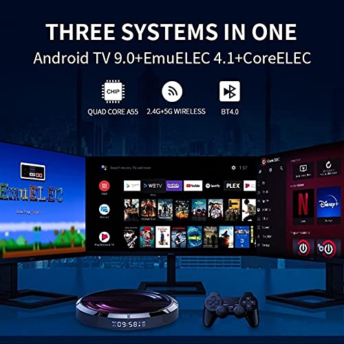 TTXP Retro Video Game Console, Super Console Built-in 3(EmuELEC/Android/CoreELEC)-in-1 System,4K UHD Output,Support PS1/PSP/NES/SEGA Saturn, Gifts for Men Who Have Everything