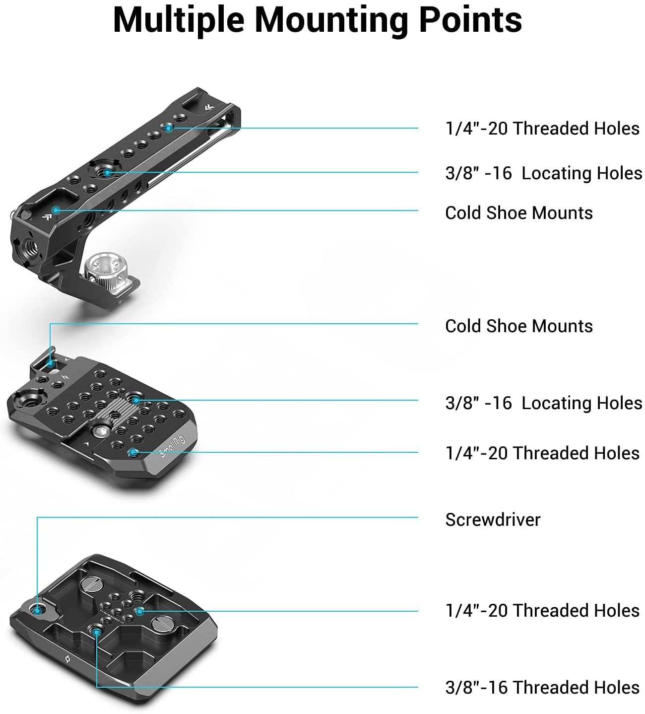 SmallRig C70 Portable Kit with 1/4 and 3/8 Threaded Holes for Canon C70 3190