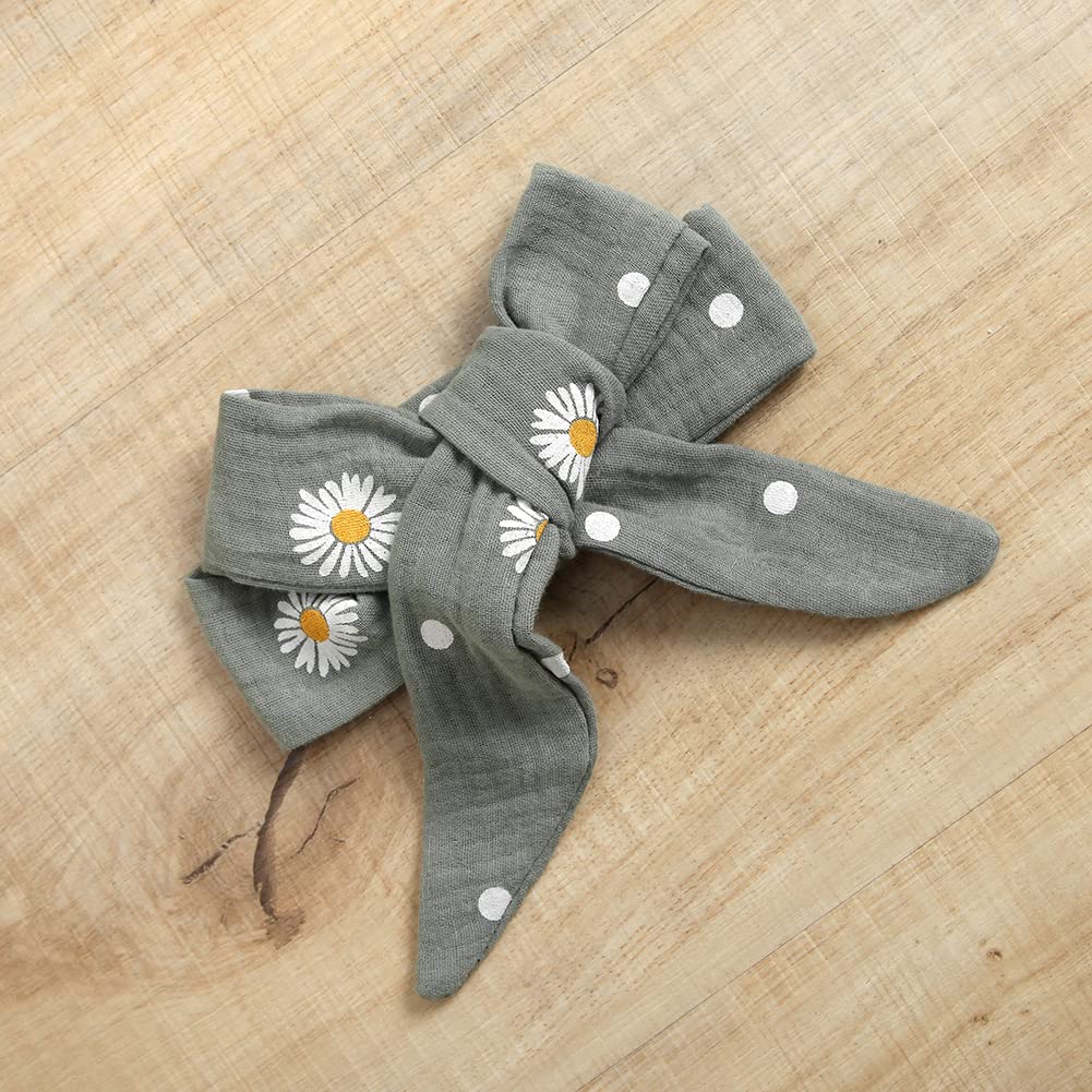 Thorn Tree Newborn Baby Girl Clothes Set Ribbed Long Sleeve Crewneck Romper Top Foral Pants Headband Winter Outfits (White & Daisy,0-6 Months)