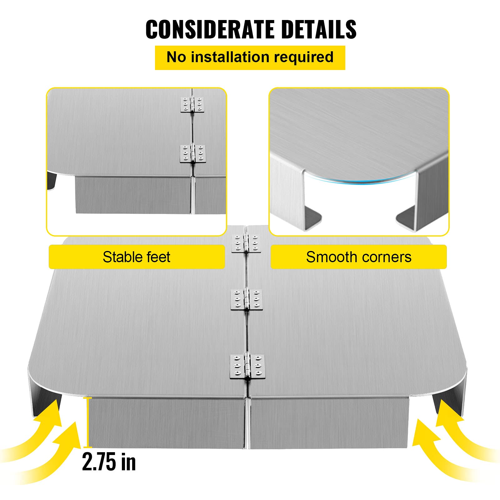VEVOR Fire Pit Heat Shield, 26 x 26 inch Deck Defender & Grass Guard, High Temp Fire Pit Heat Deflector, Fire Pit Mat for Grass Lawn Guarding, Fire Pit Pad for Outdoors, Bonfires, Wood Burning, Square