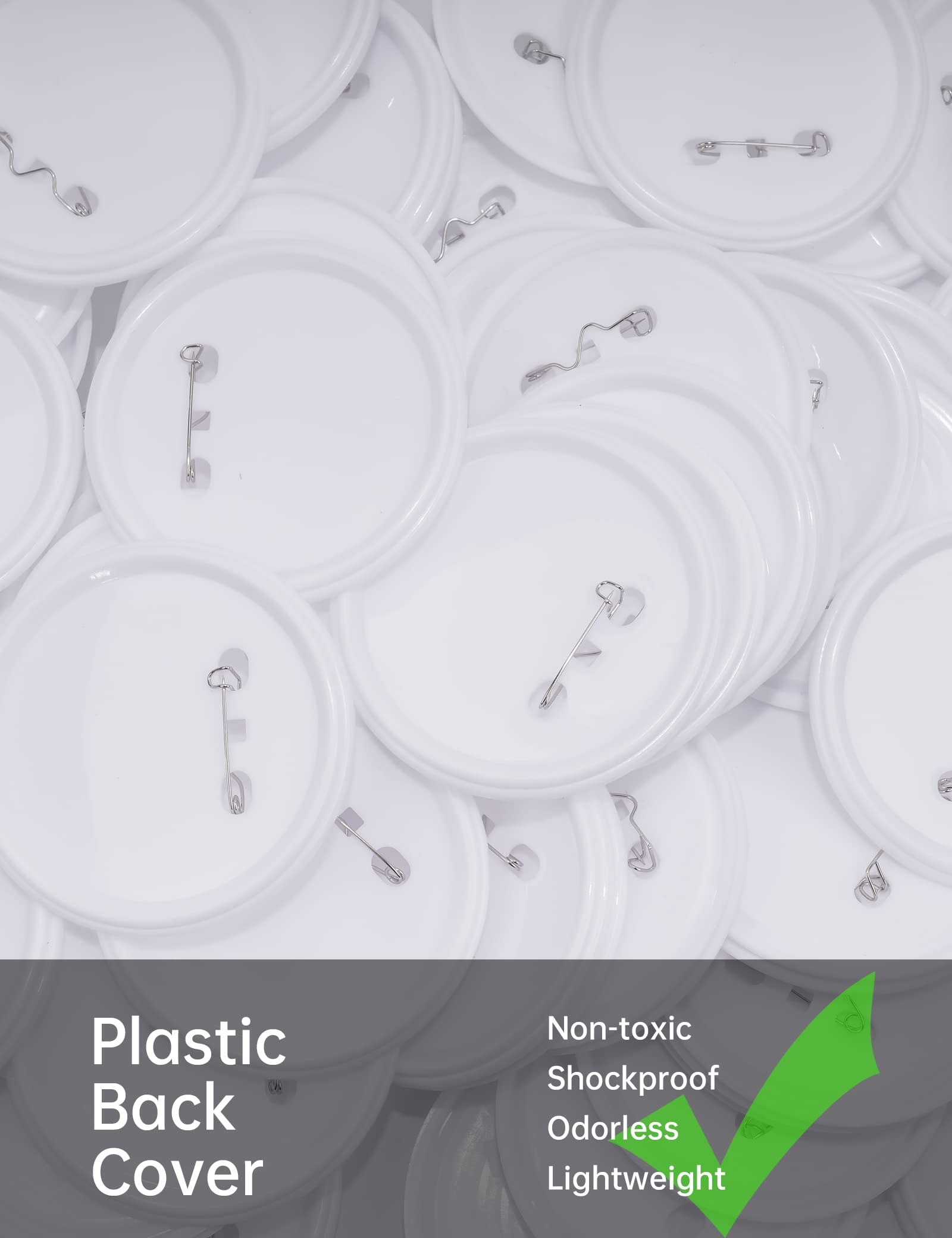 NiArt Blank Button Making Supplies 100pcs 75mm/3in Round Badge Button Parts, Metal Pin Badge Kit for Button Maker Machine with Clear Film