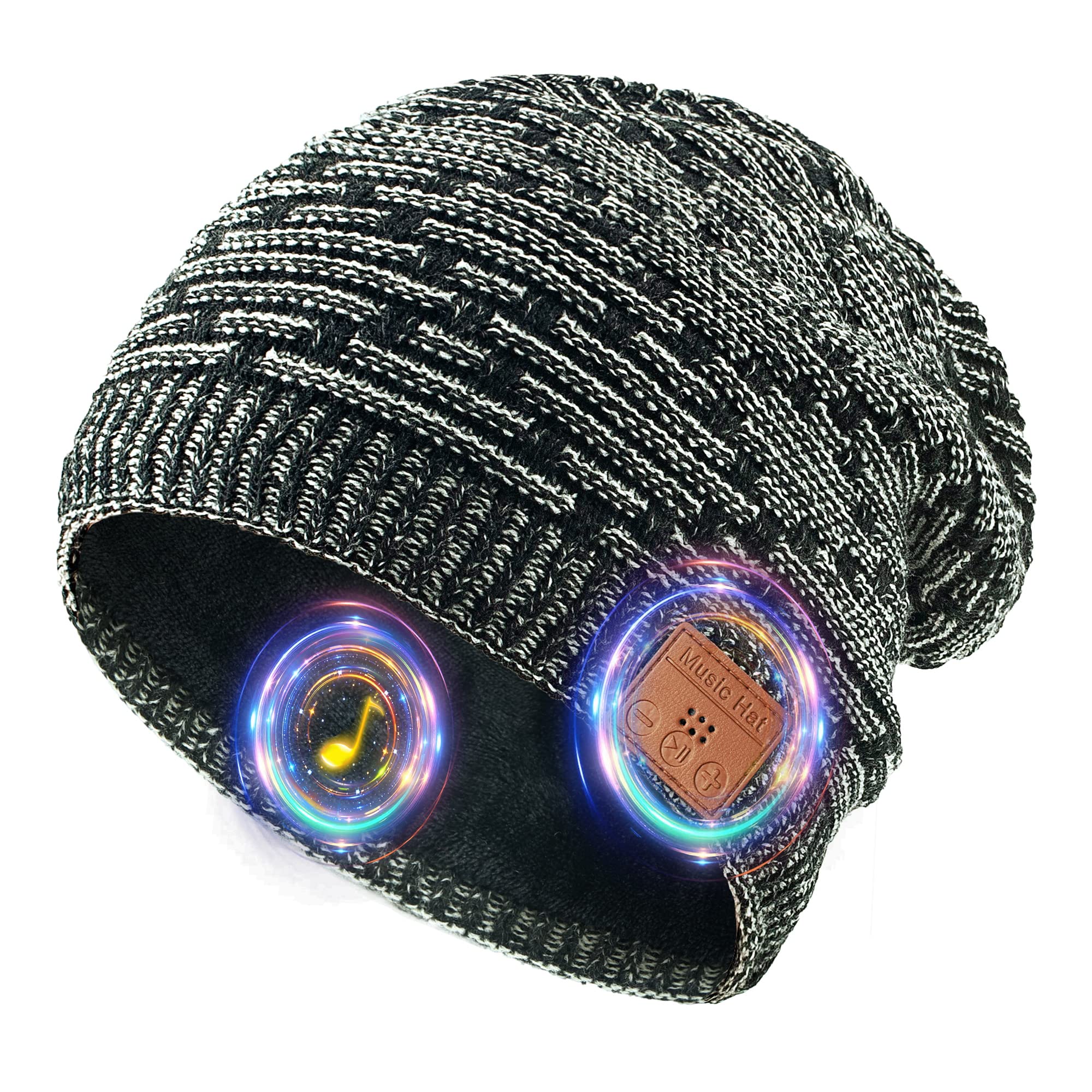 TOUCH TWO Beanie with Bluetooth Headphone Music Hat Breathable Knitted Cap for Outdoor Sports Christmas Tech Gifts Grey