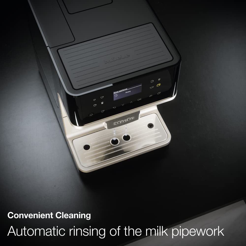 Miele CM 6160 MilkPerfection Automatic Coffee Machine - OneTouch for Two, AromaticSystem, 4 individual profiles, DoubleShot, WiFi-compatible, LED lighting, easy cleaning, in Lotus White