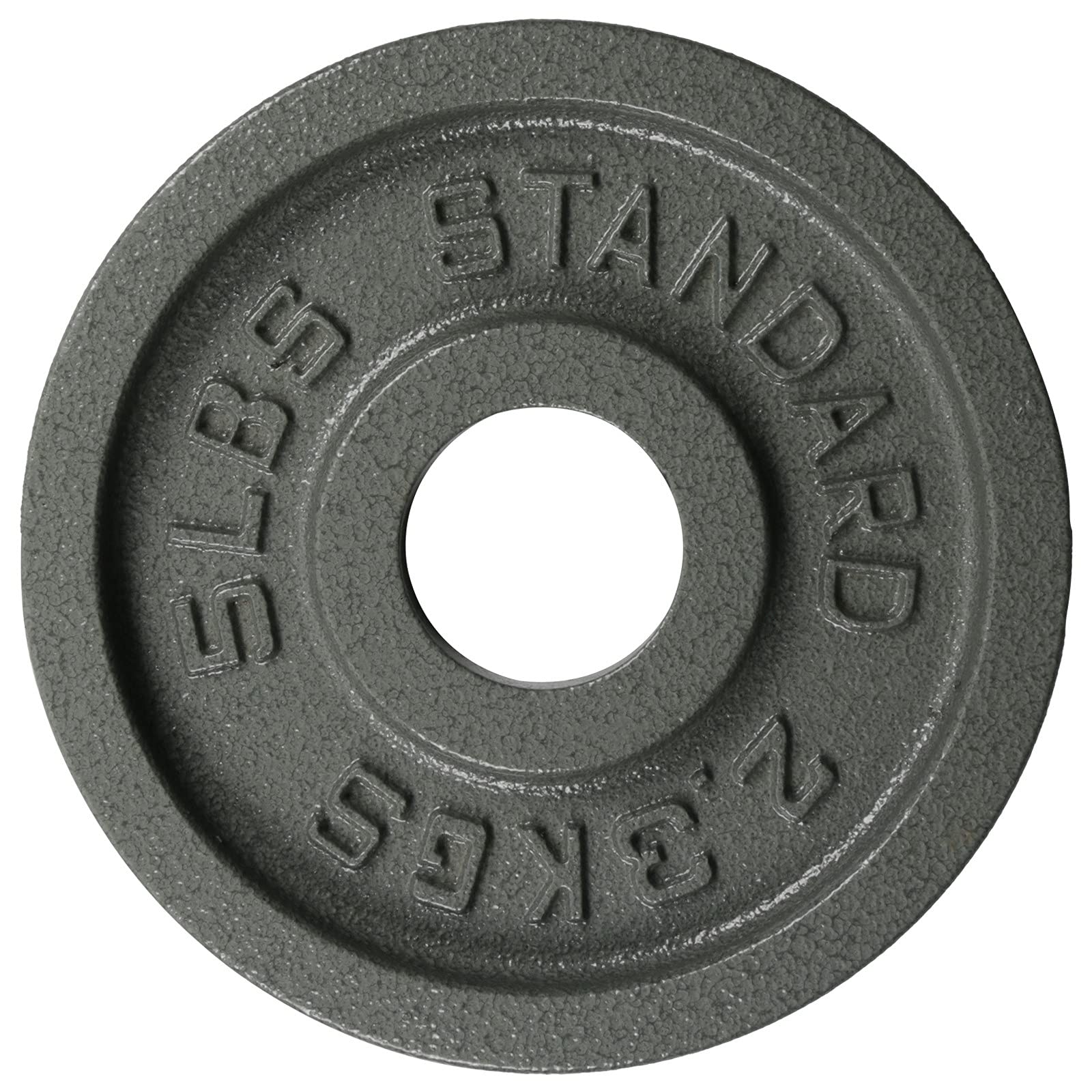 Multiple Olympic Weight Plates, Barbell Weights Bumper Plates 2 Inch Grip Single Pair & Set Rubber Cast Iron Weight Plates for Weightlifting Home Gym (Cast Iron D 2pc 5LB)