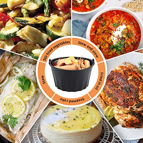 Silicone Slow Cooker Liners,Slow Cooker Divider Insert,Reusable/Leekproof Cooking Liners With Mitts Fit,For 5-6qt Round Slow Cookers,Dishwasher Safe(Black)